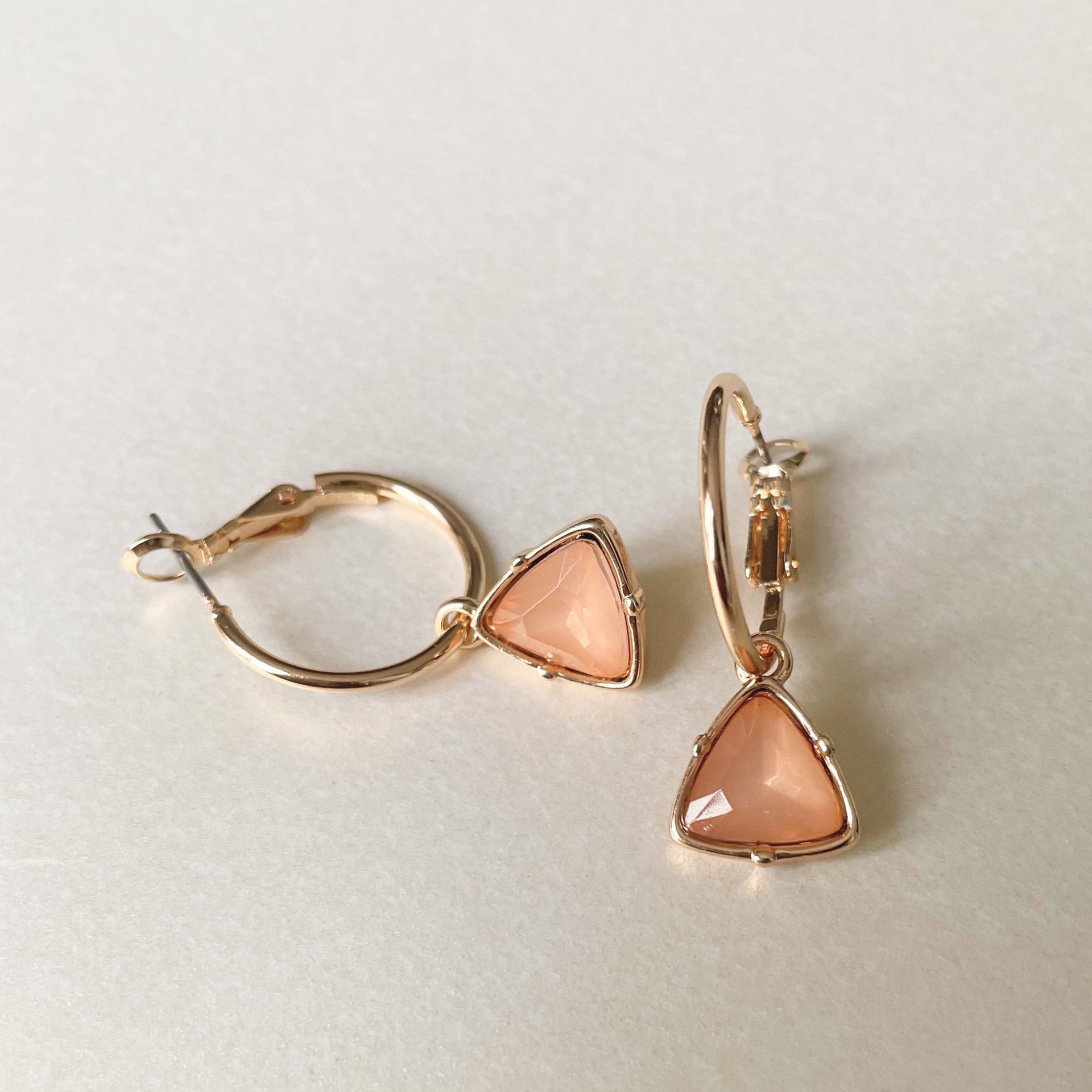 Holly Peach Gem Hoops | Soft Sparkle Everyday – LUXE TONES