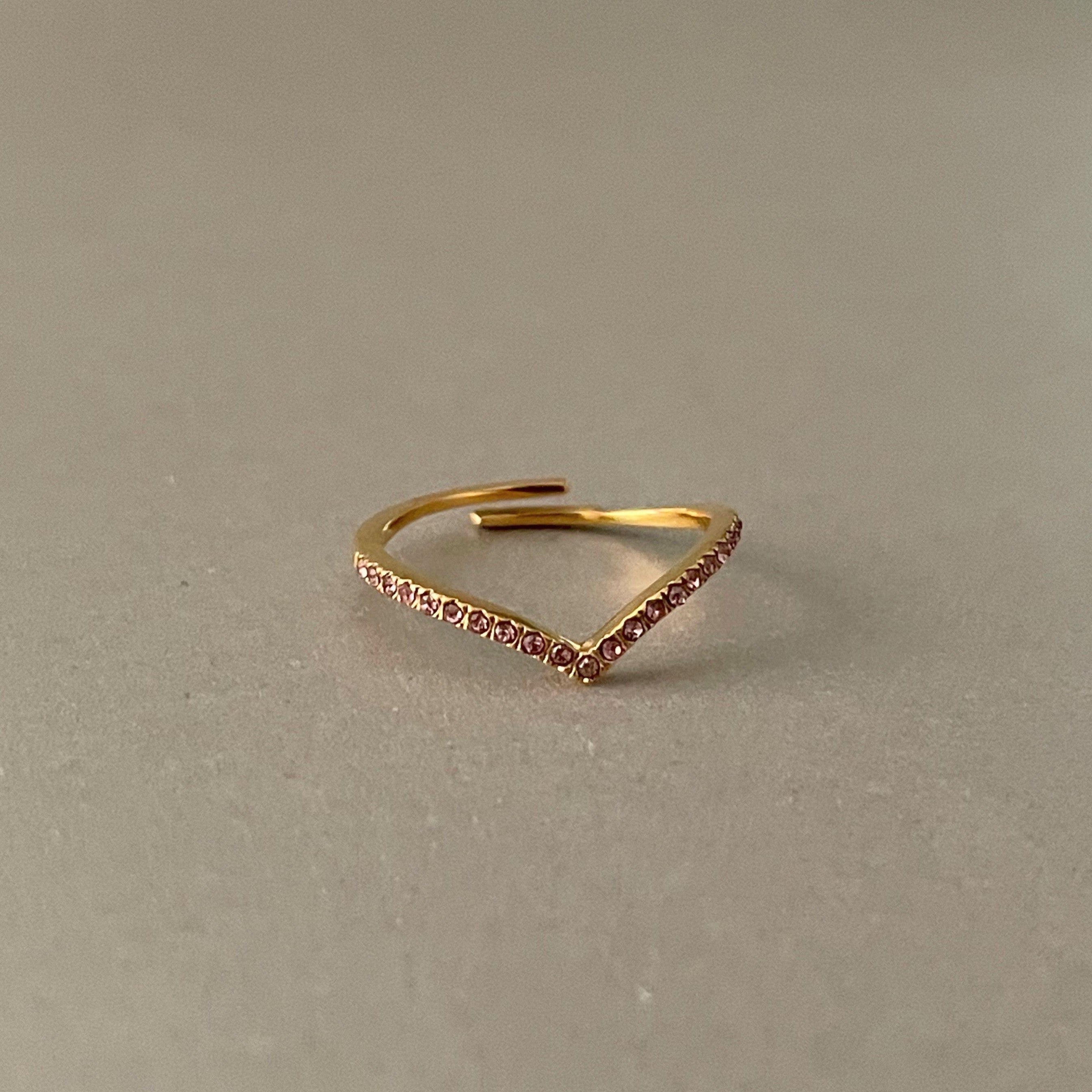 Marina Ring | Pink Gold Wishbone Style – LUXE TONES